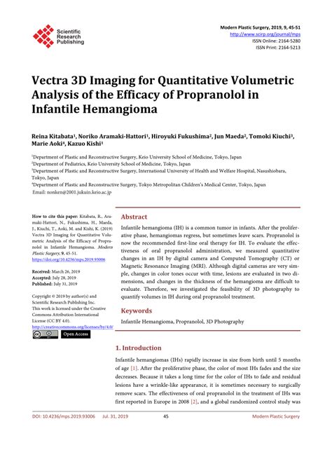 Pdf Vectra 3d Imaging For Quantitative Volumetric Analysis Of The