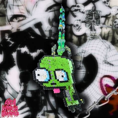 Invader Zim Gir Perler Necklace Etsy