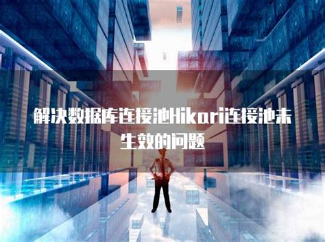 解决数据库连接池hikari连接池未生效的问题 重庆典名科技