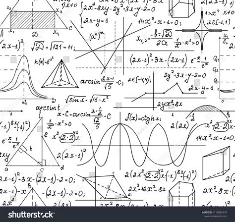 Math Vector Seamless Background Handwritten Formulas Stock Vector Royalty Free