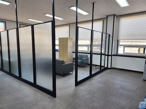 유리 파티션 시공 용인 백암 외국계 사무실 시공사례 지에스사무용가구