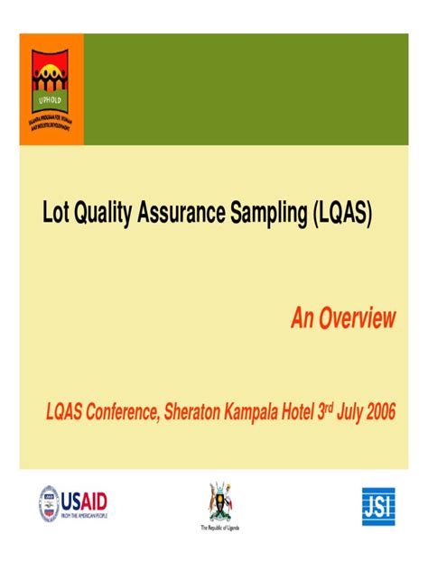 Presentation Overview-Lqas 2006 | PDF | Quality Assurance | Sampling (Statistics)