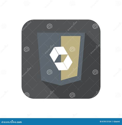 web development shield abstract square sign isolated icon on grey badge