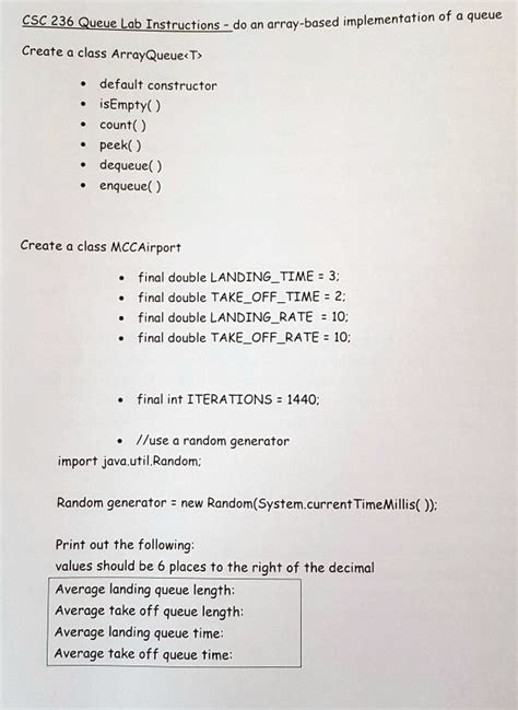 Solved Csc 236 Queue Lab Instructions Implementation Of Queue Do An