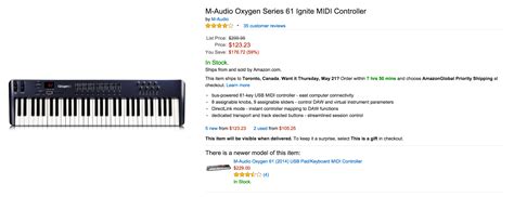 M Audio 61 Key Oxygen Series Bus Powered Midi Keyboard 123 Shipped