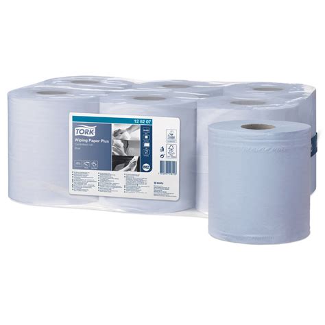 Tork® 128207 Wiping Paper Plus Blue M2 Centrefeed Roll 2 Ply 157