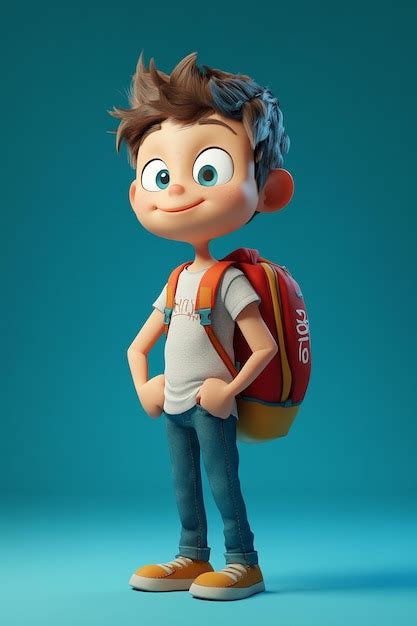 3D Cartoon Back to School Full Body | Premium AI-generated image