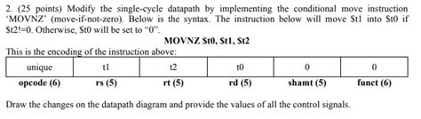 Solved Points Modify The Single Cycle Datapath By Chegg