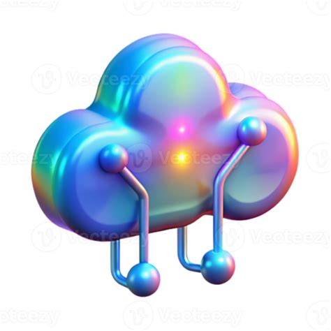 Render Iridescent Cloud Computing Network Icon 55327934 Png
