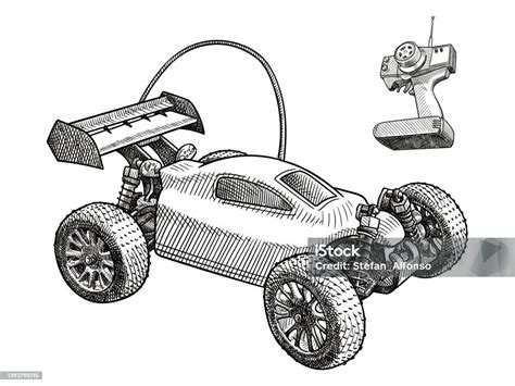Dessin Vectoriel Dune Voiture Radiocommandée Et Dune Télécommande Radio