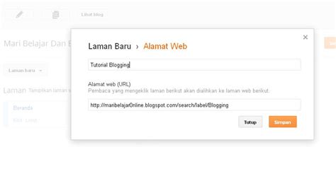 Cara Membuat Menu Tab Sesuai Label Di Blog Mari Belajar Dan Berbagi
