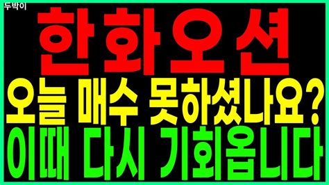 🐥한화오션 주가전망🐥 오늘 매수 못하셨나요 이때 다시 기회옵니다 조선주 조선관련주 삼성중공업 트럼프 급등주 주가 주식추천 목표가 대응방법 두박이 Youtube