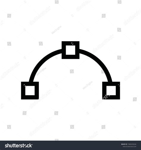 Bezier Curve Icon Anchor Point Flat Stock Vector Royalty Free 1589259244 Shutterstock