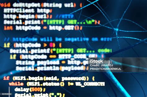 인공 지능 및 깊은 기술 개념을 학습 프로그래밍 코딩을 흐리게 하 고 뇌 세포 배경 블루 3d 렌더링입니다 신뢰에 대한 스톡