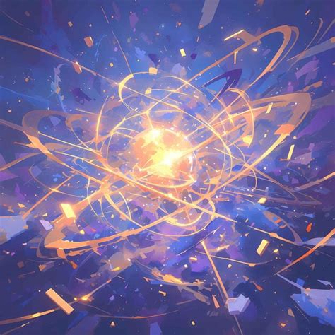 premium photo abstract quantum physics concept art colorful particle