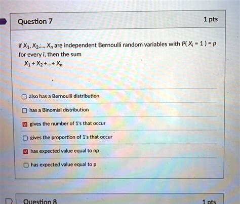 solved if x1 x2 xn are independent bernoulli random variables