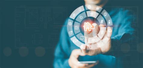 Smart Home Control Interface With Fingertouching Home Automation Button On Virtual Screen