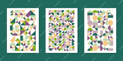 Premium Vector Set Of Cover Geometric Pattern Vector Background