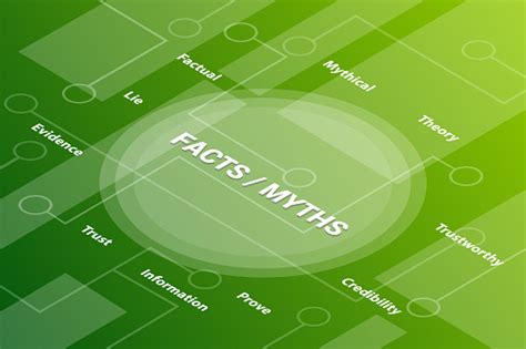 사실과 신화 개념 단어 아이소메트릭 3d 단어 텍스트 개념 일부 관련 텍스트와 점 연결 벡터 아이콘에 대한 스톡 벡터 아트 및 기타 이미지 Istock