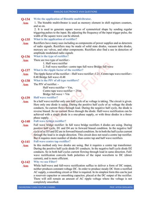 Analog Electronics Interview And Viva Questions Pdf