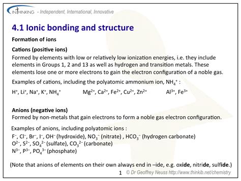 Dp Chemistry 41 Ionic Bonding And Structure Dp Chemistry 41 Ionic Bonding And Structure