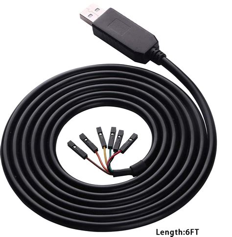 Usb To 3 3v Ttl Serial Cable 6p Dupont Header Uart Converter Cp2102 6 Pins 3v3 1 8m