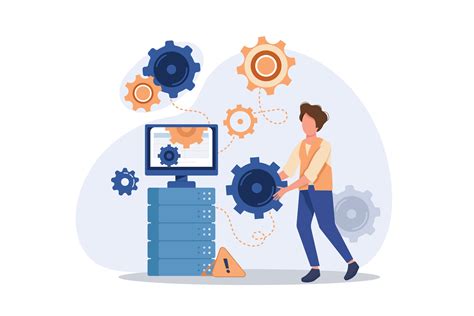 Developer Working With Cloud Data Computing Applications Developing