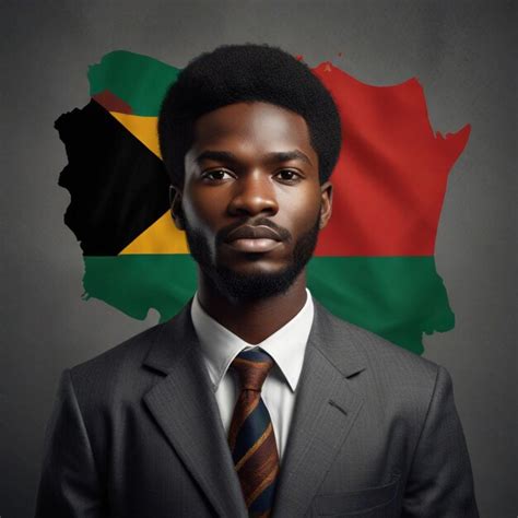 Premium Photo A Man In A Suit With The Flag Behind Him