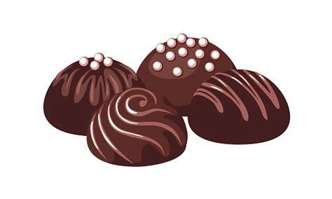 Ilustración De Trufas De Chocolate Aisladas Sobre Fondo Blanco