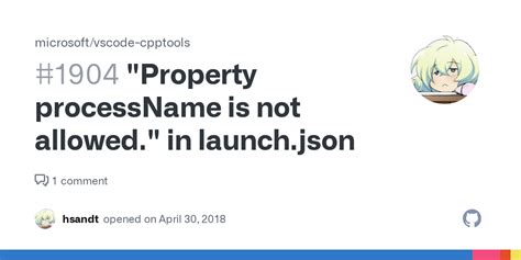 Property Processname Is Not Allowed In Launchjson · Issue 1904 · Microsoftvscode Cpptools