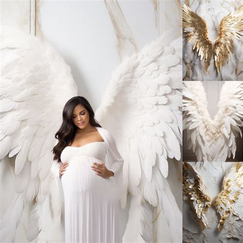 11 Angels Wings Maternity Photography Digital Backdrops White Wings