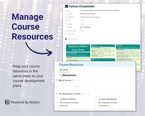 course creation notion dashboard notion template course creation