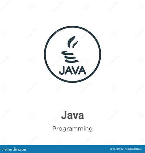 Java Outline Vector Icon Thin Line Black Java Icon Flat Vector Simple