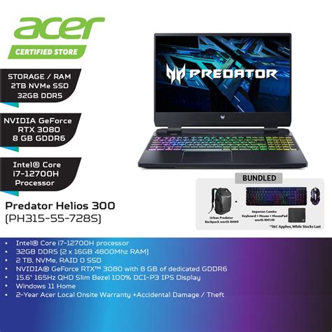 Acer Predator Helios 300 Ph315 55 Price In Malaysia And Specs Rm11999