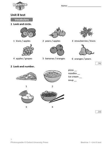 Beehivetestslevel 1unit Test 8 Pdf Edible Plants Vegan Cuisine