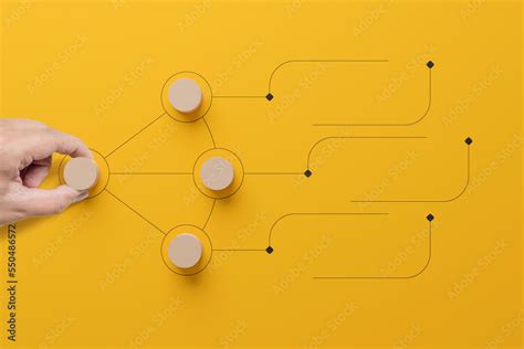 Business Process And Workflow Automation With Flowchart Hand Holding