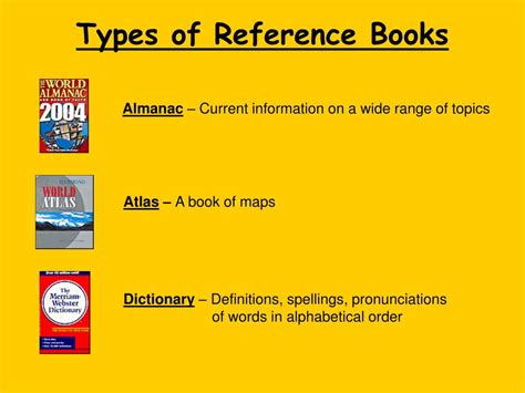 What Are The Different Kinds Of Reference Books Llwj