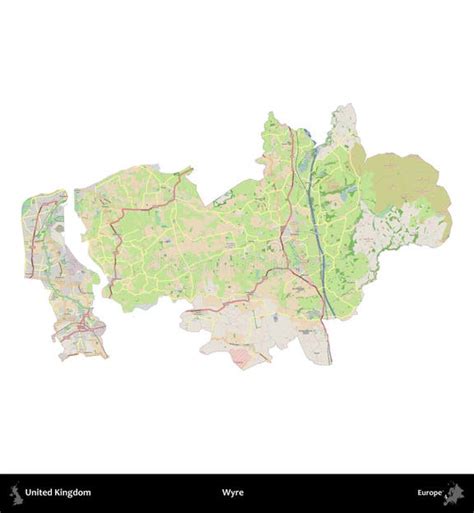 Wyre United Kingdom Isolated On White Openstreetmap French Stock