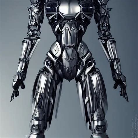 Symmetry A Female Transformer With Chrome Skin Stable Diffusion