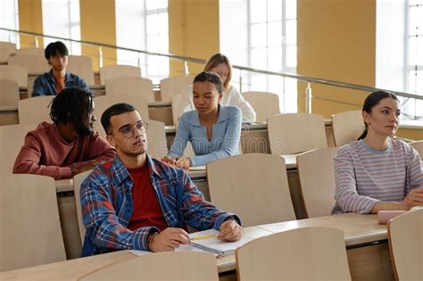 Group Of College Students Sitting At Lecture Stock Image Image Of