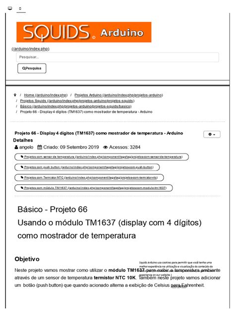 display 4 dígitos tm1637 como mostrador de temperatura arduino