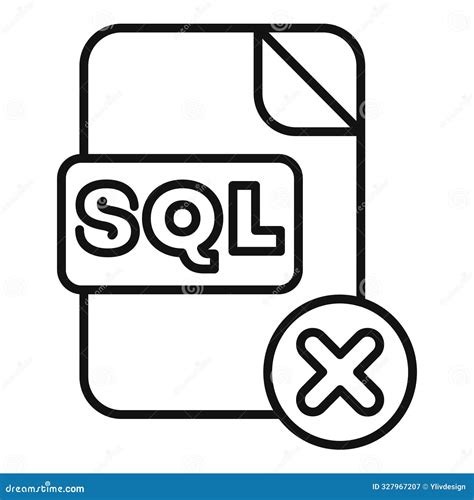 Sql File Format Database Delete Icon Stock Vector Illustration Of