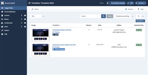 J X Cassiopeia Templatedetails Xml Joomla Documentation