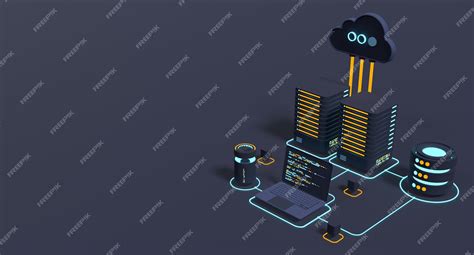 Premium Photo Cloud Technology Computing Concept Modern Cloud Technology Data Center Isometric