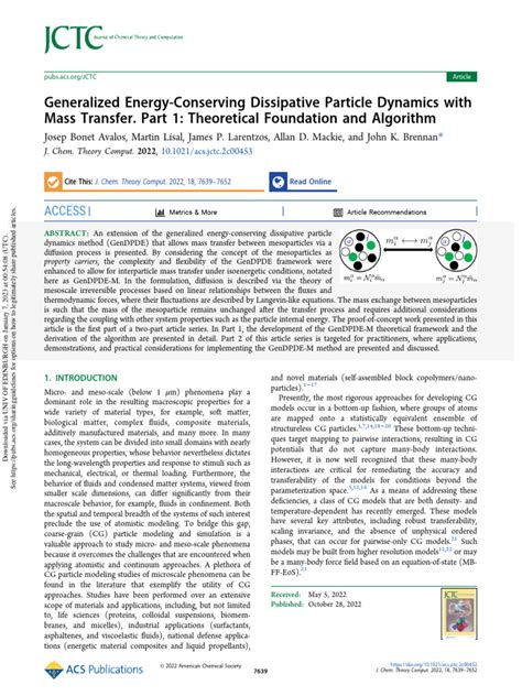 Generalized Energy Conserving Dissipative Particle Dynamics With Mass Transfer Part 1