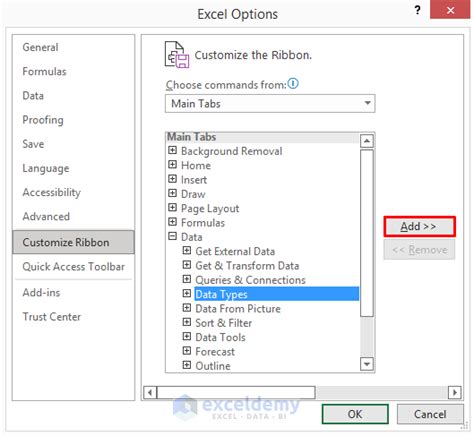 How To Add Data Types To The Excel Ribbon Quick Steps ExcelDemy
