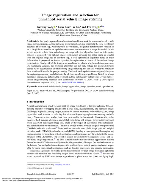 pdf image registration and selection for unmanned aerial vehicle