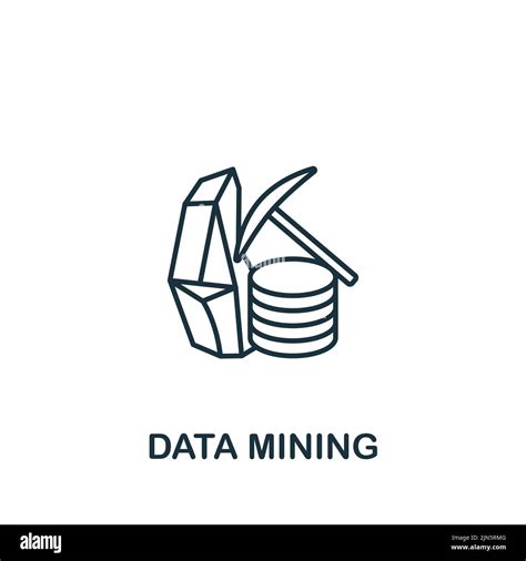 Data Mining Icon Monochrome Simple Line Data Science Icon For