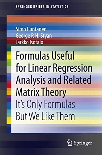 Formulas Useful For Linear Regression Analysis And Related Matrix