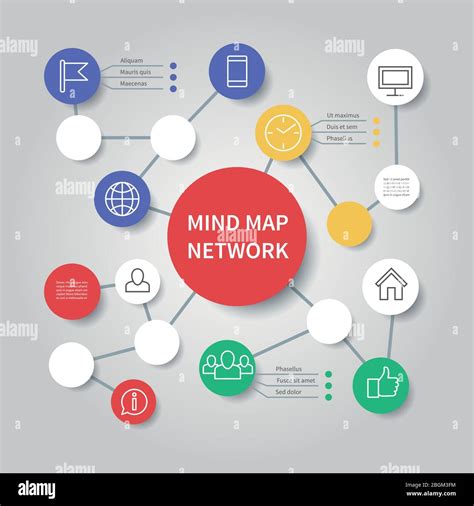 Mind Map Network Diagram Mindfulness Flowchart Infographic Vector